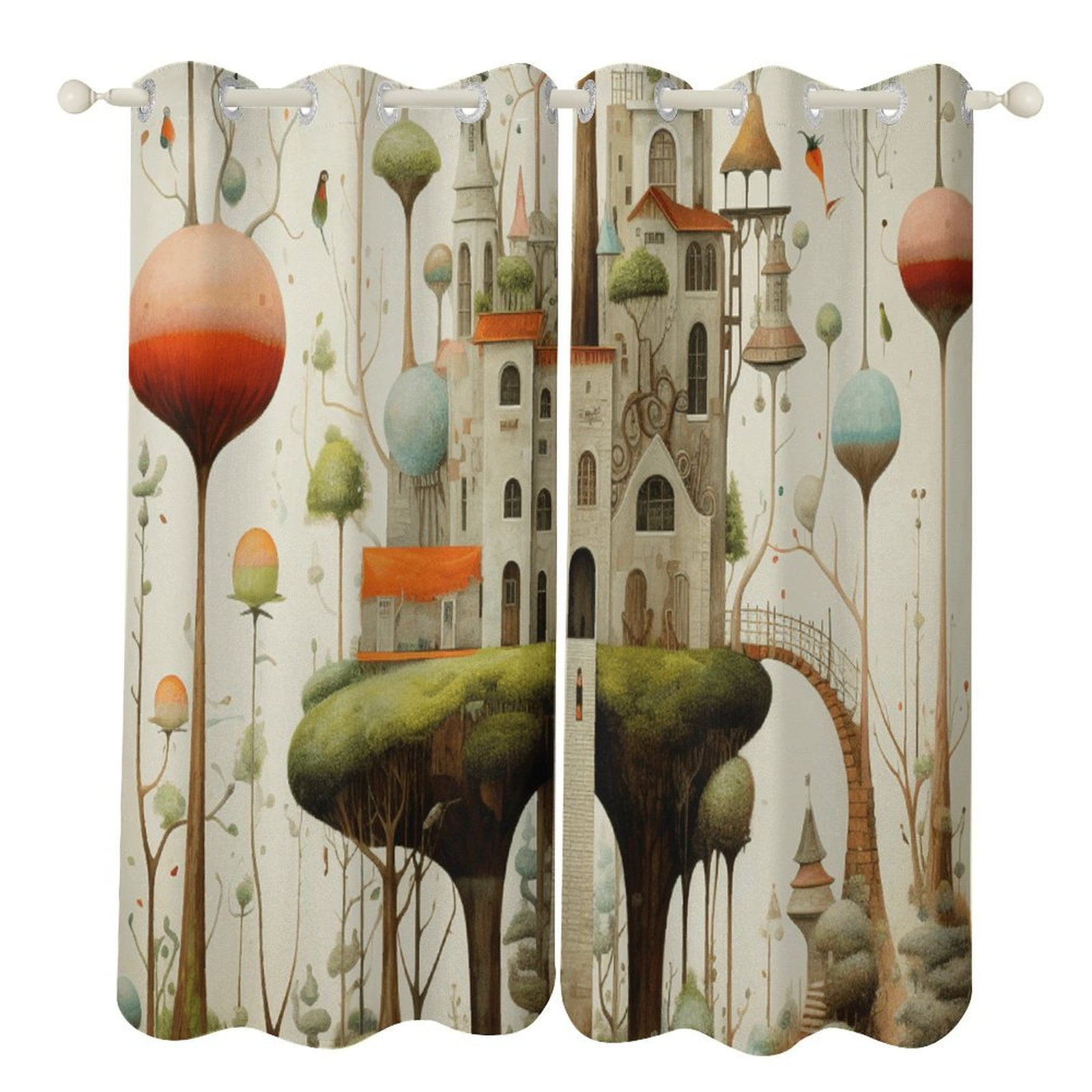 Anime Castle Modern Window for Living Room Curtains for Child Bedroom ...