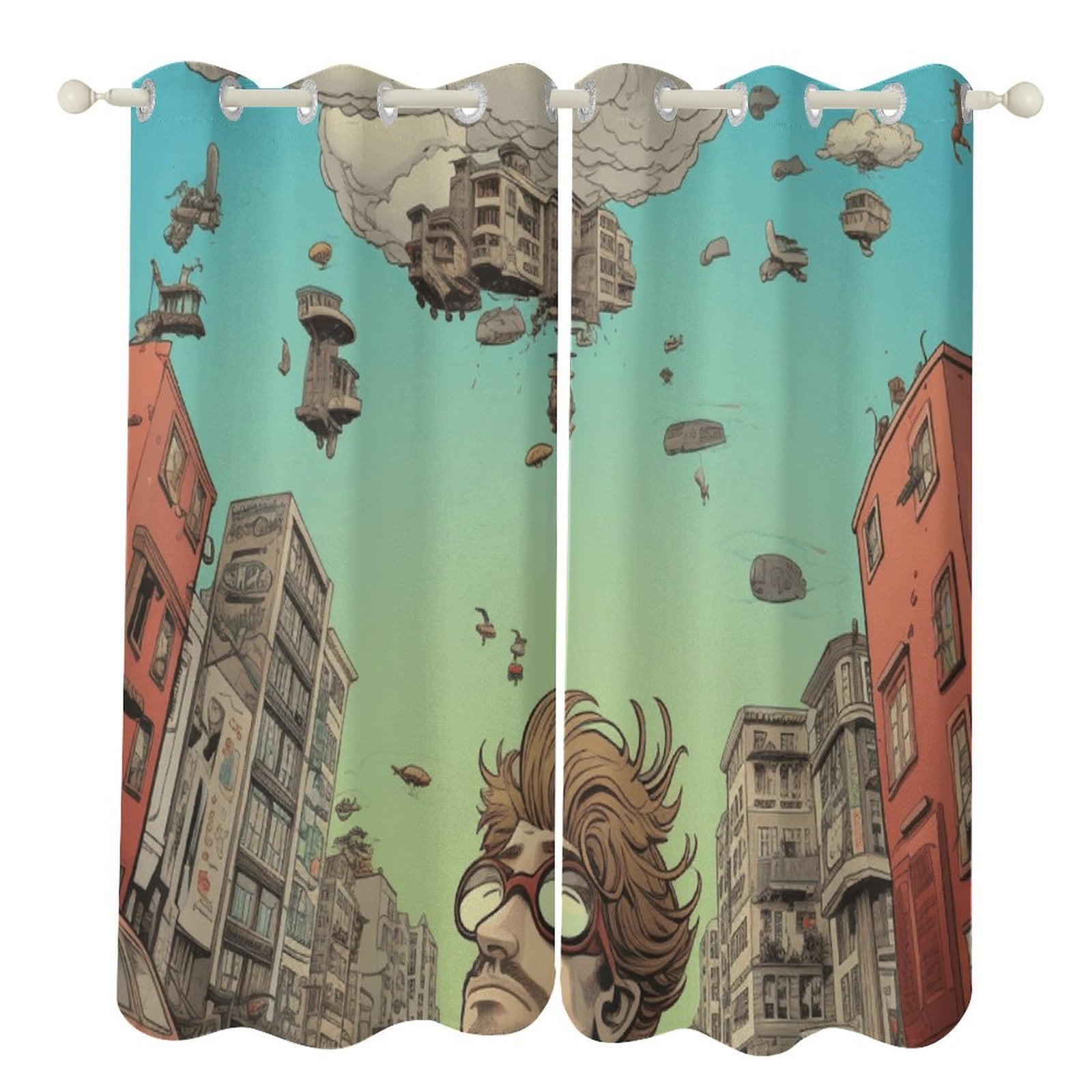 Anime Castle Modern Window for Living Room Curtains for Child Bedroom ...