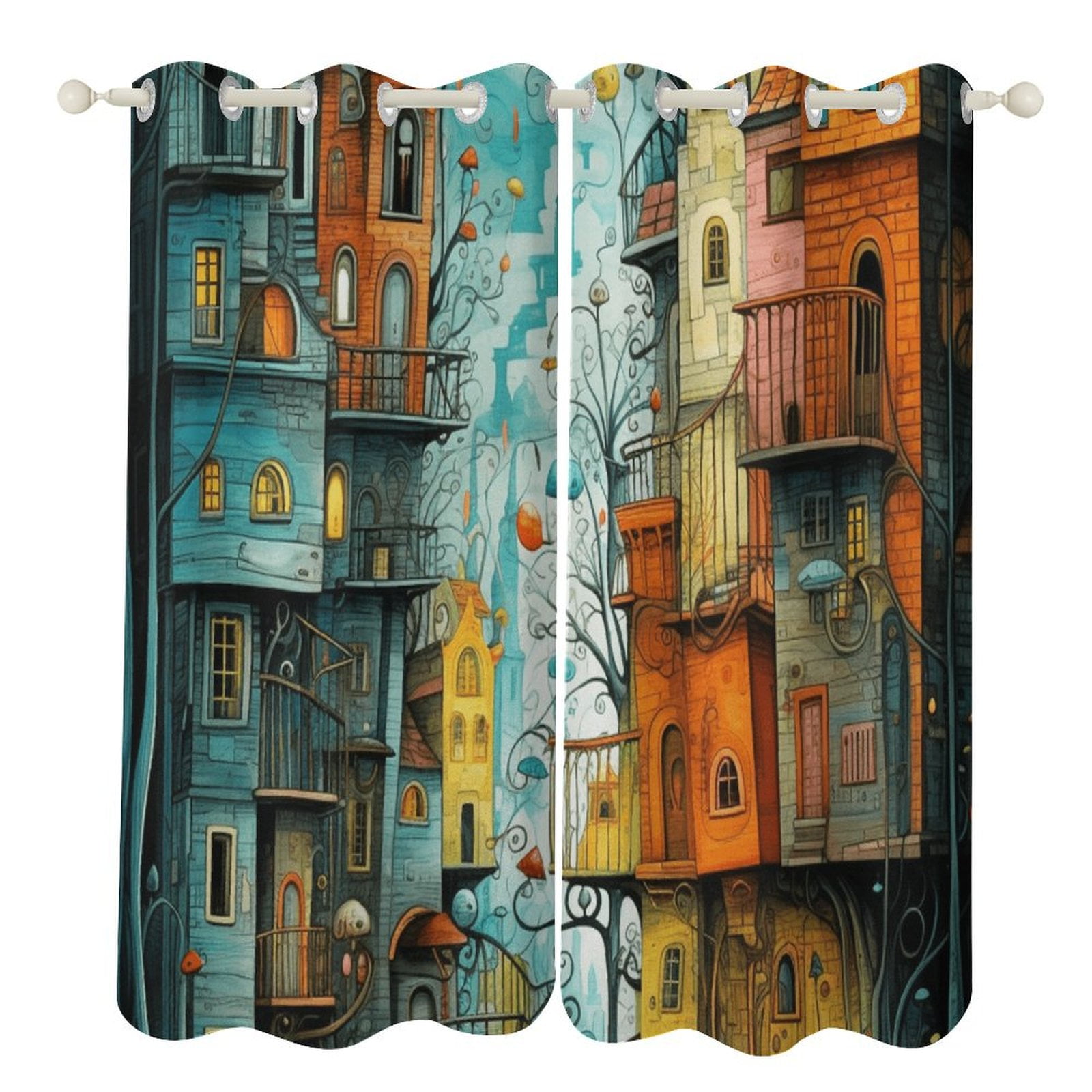 Anime Castle Modern Window for Living Room Curtains for Child Bedroom ...