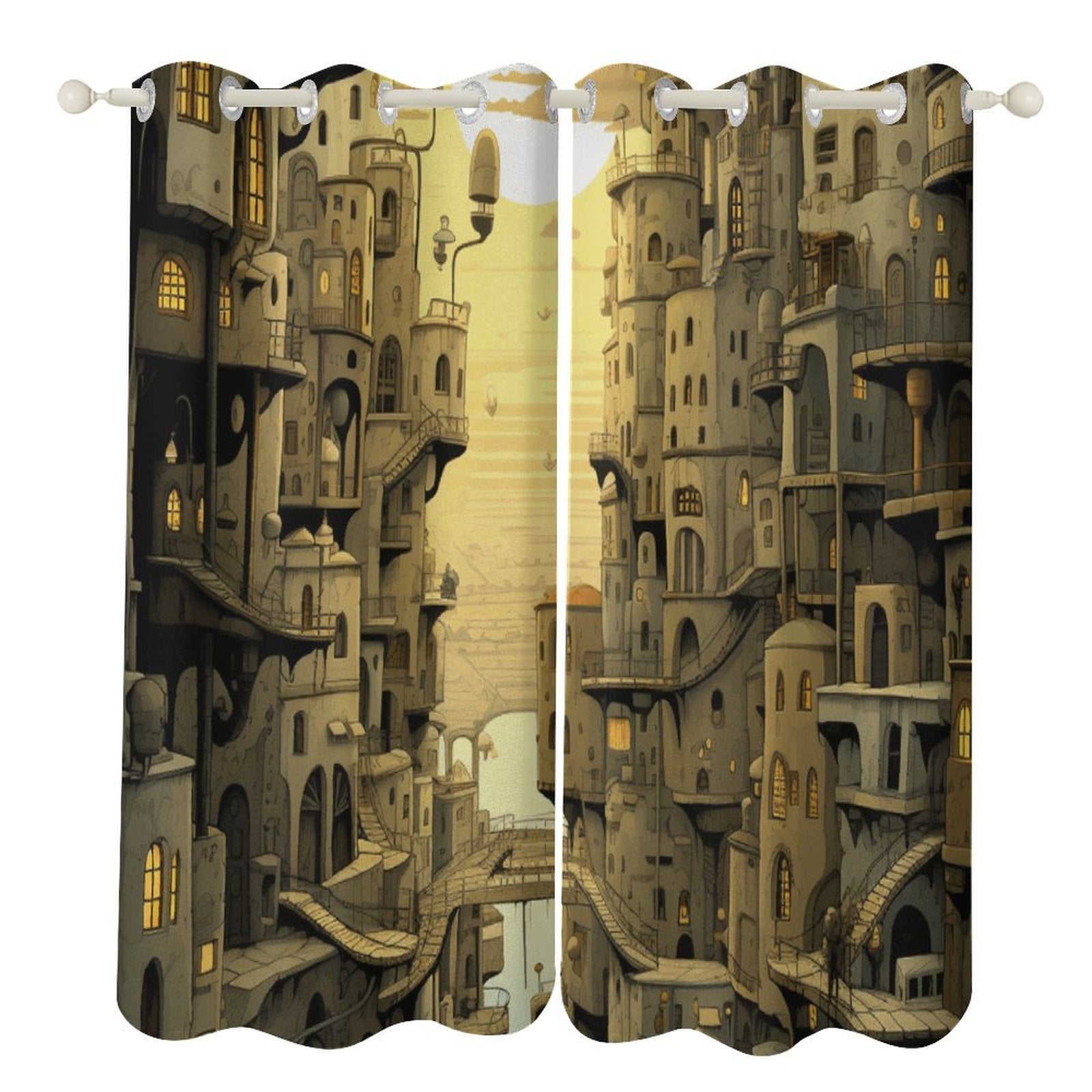 Anime Castle Modern Window for Living Room Curtains for Child Bedroom ...