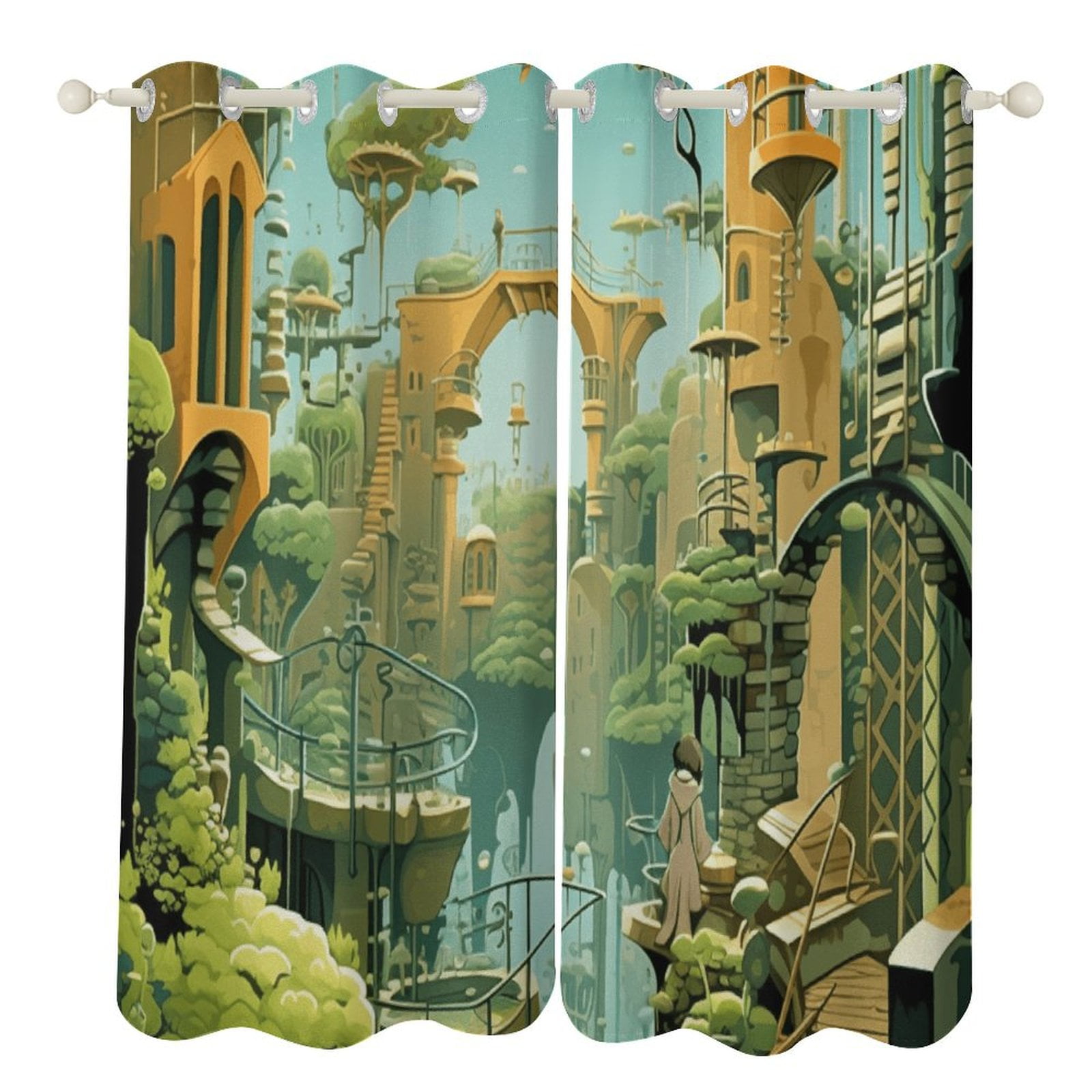 Anime Castle Modern Window for Living Room Curtains for Child Bedroom ...