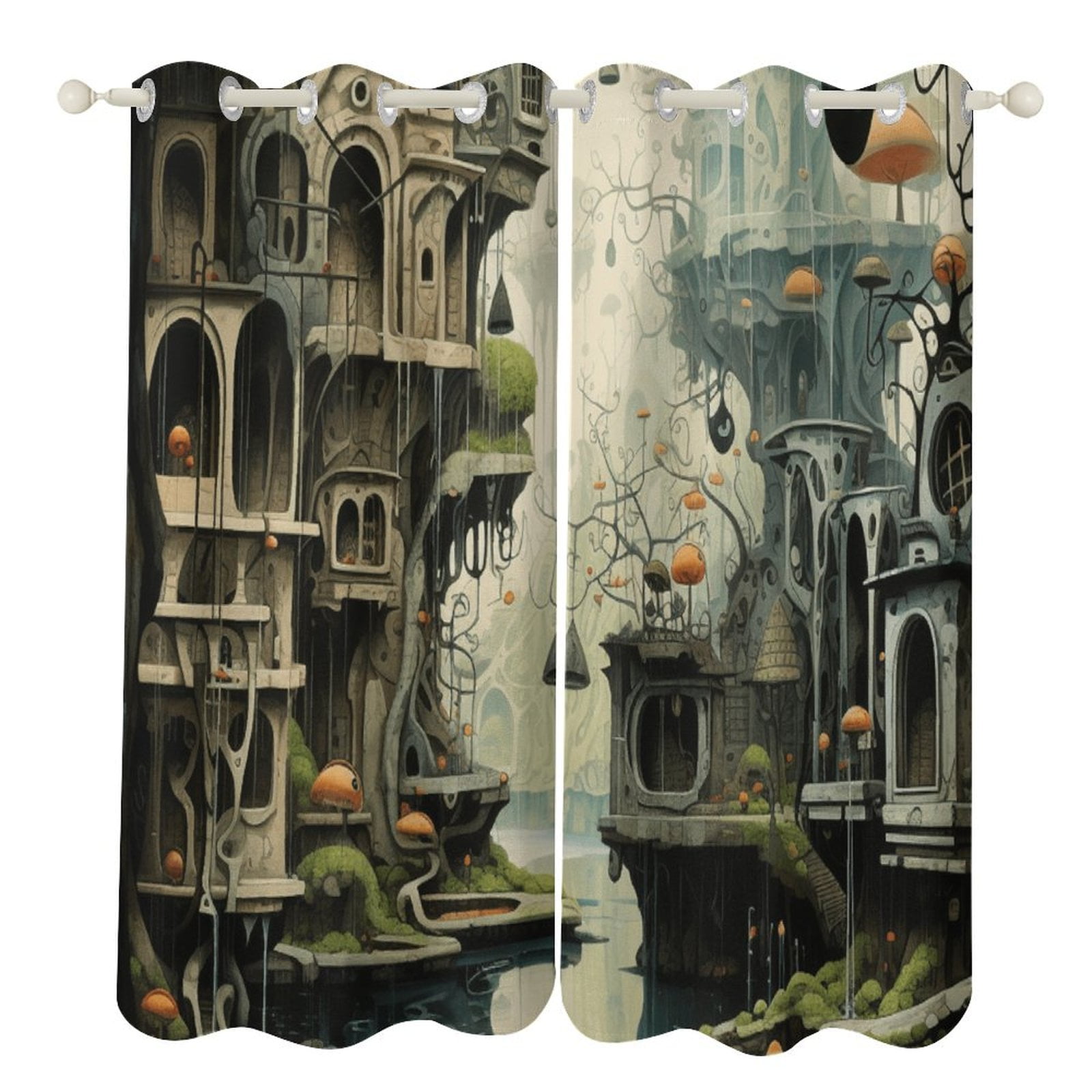 Anime Castle Modern Window for Living Room Curtains for Child Bedroom ...