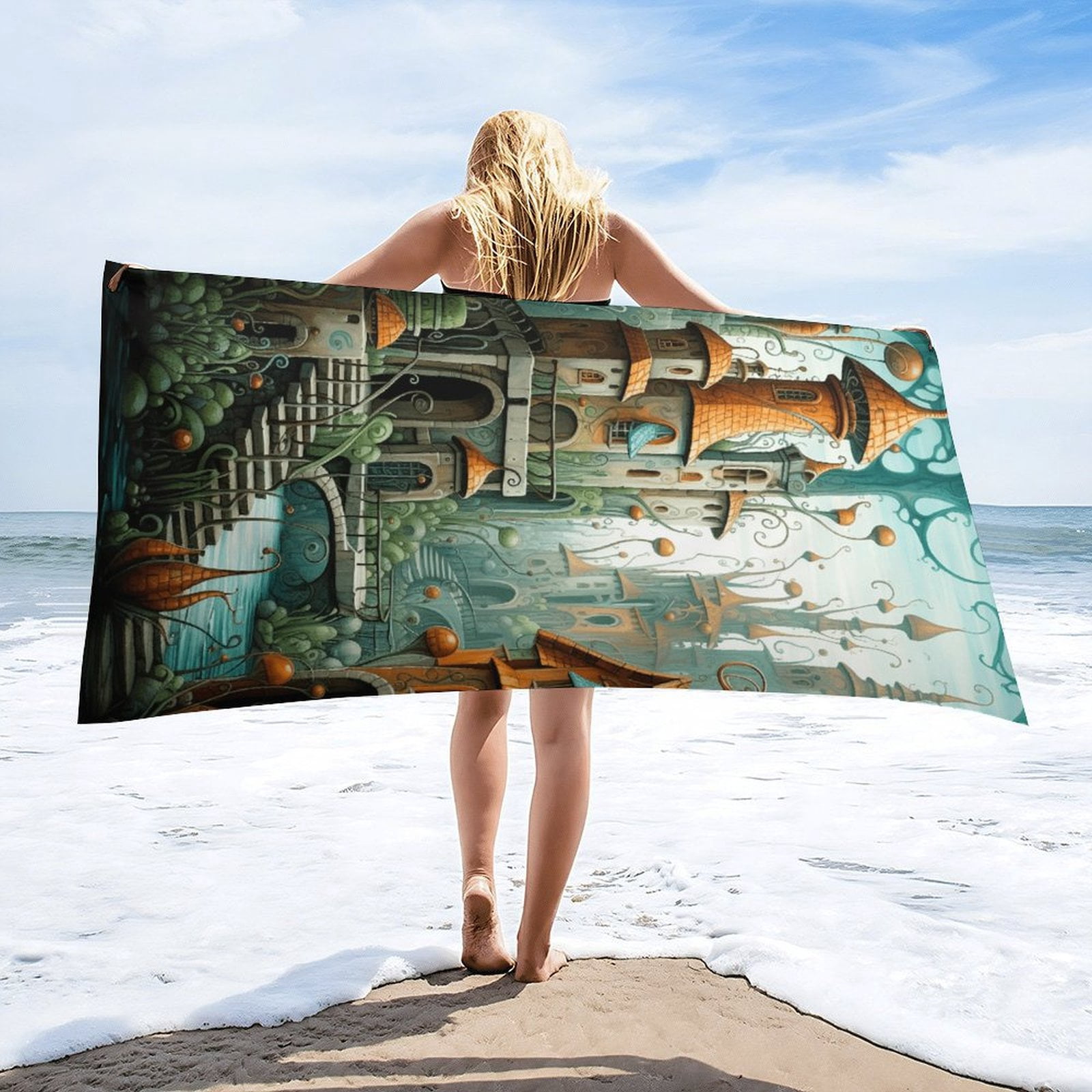 Anime Castle Oversized Beach Towel XL Pool Camping Swim Towels 32''x63 ...