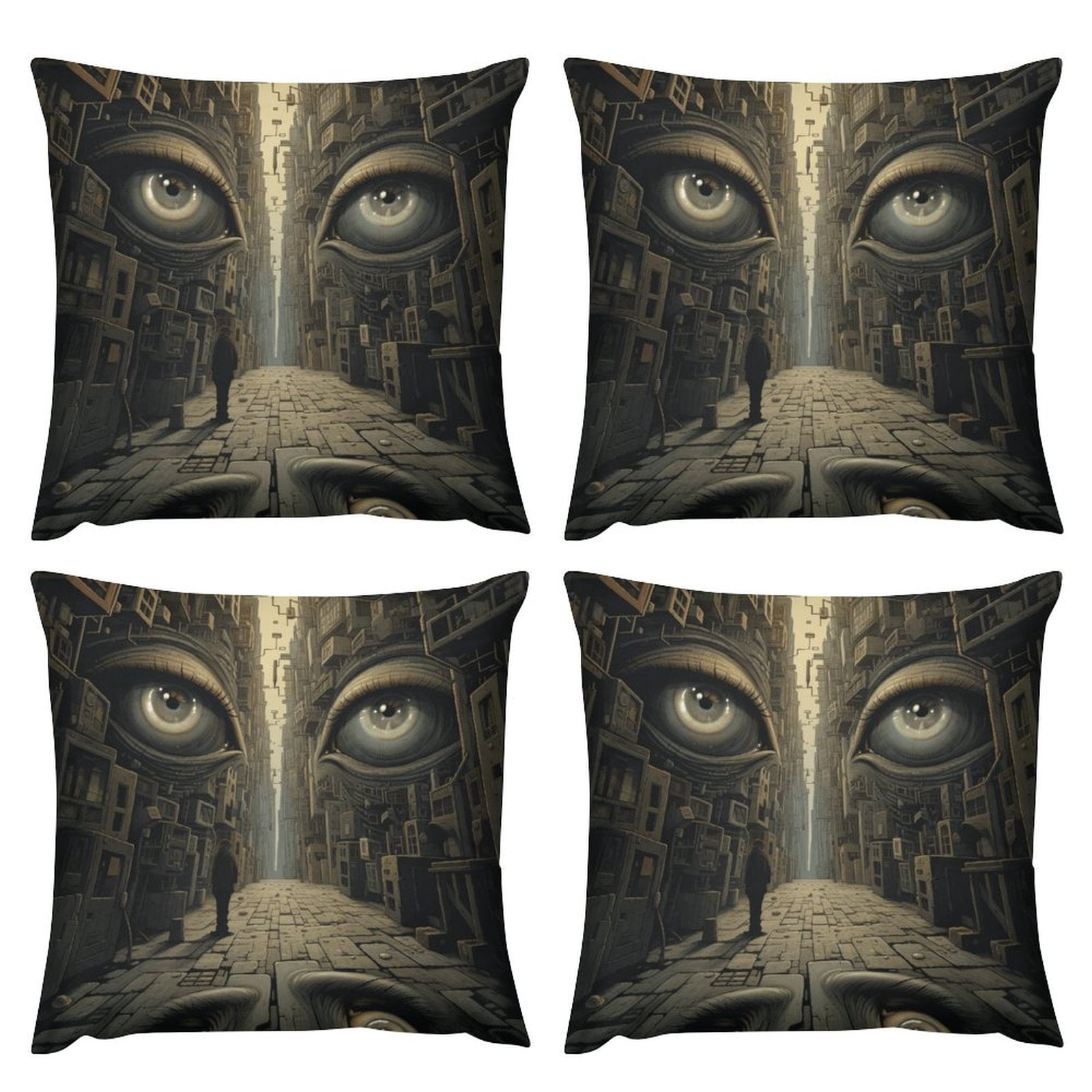 Anime Castle Pillow Covers 20"x20 " Set of 4 pcs，Modern Sofa Throw ...