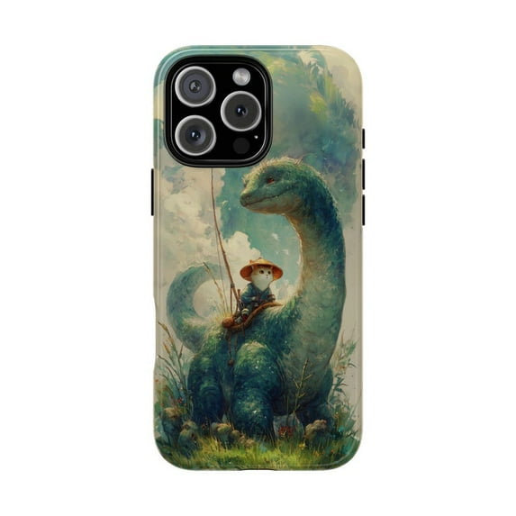 Anime Cat & Brachiosaurus Dinosaur Graphic Case for iPhone 11,12,13,14 ...