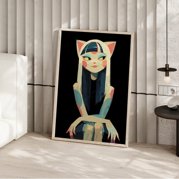 Anime Cat Girl Cute Kawaii Character Art Colorful Stylized Female ...