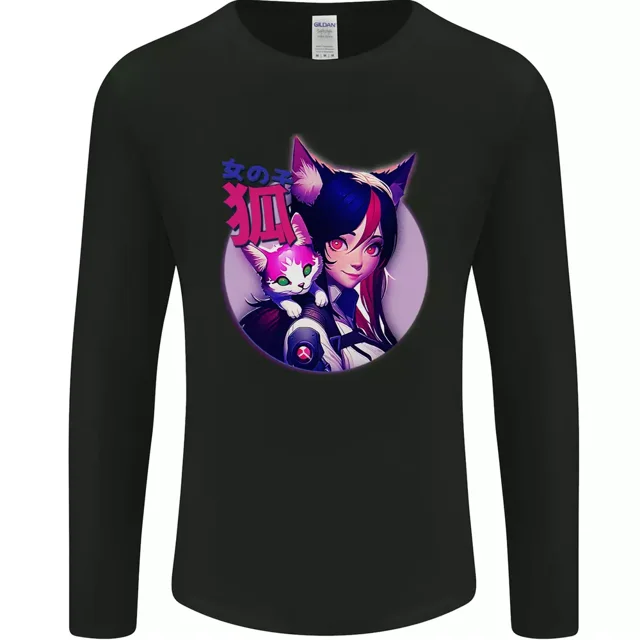 Anime Cat Girl Mens T Shirt Hot Trending Shirt Sweatshirt Hoodie Vintage Fan T