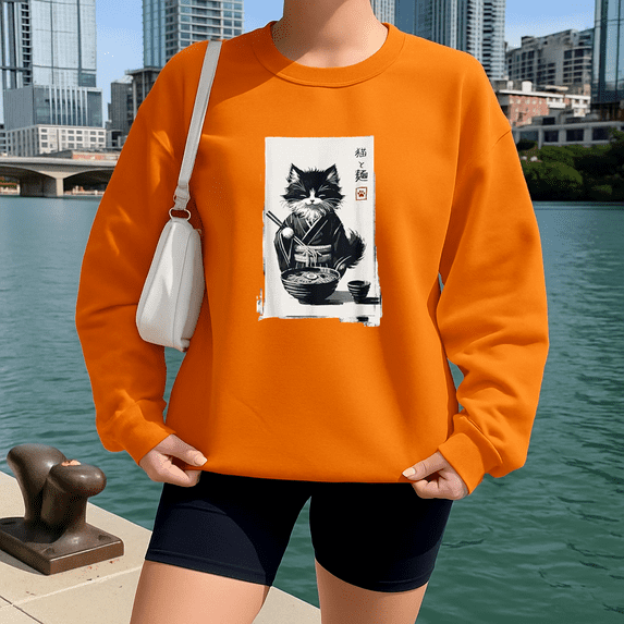 Anime Cat Ramen Funny Japanese Kawaii Noodle for Kids Sweatshirt, for ...