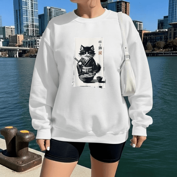Anime Cat Ramen Funny Japanese Kawaii Noodle for Kids Sweatshirt, for ...