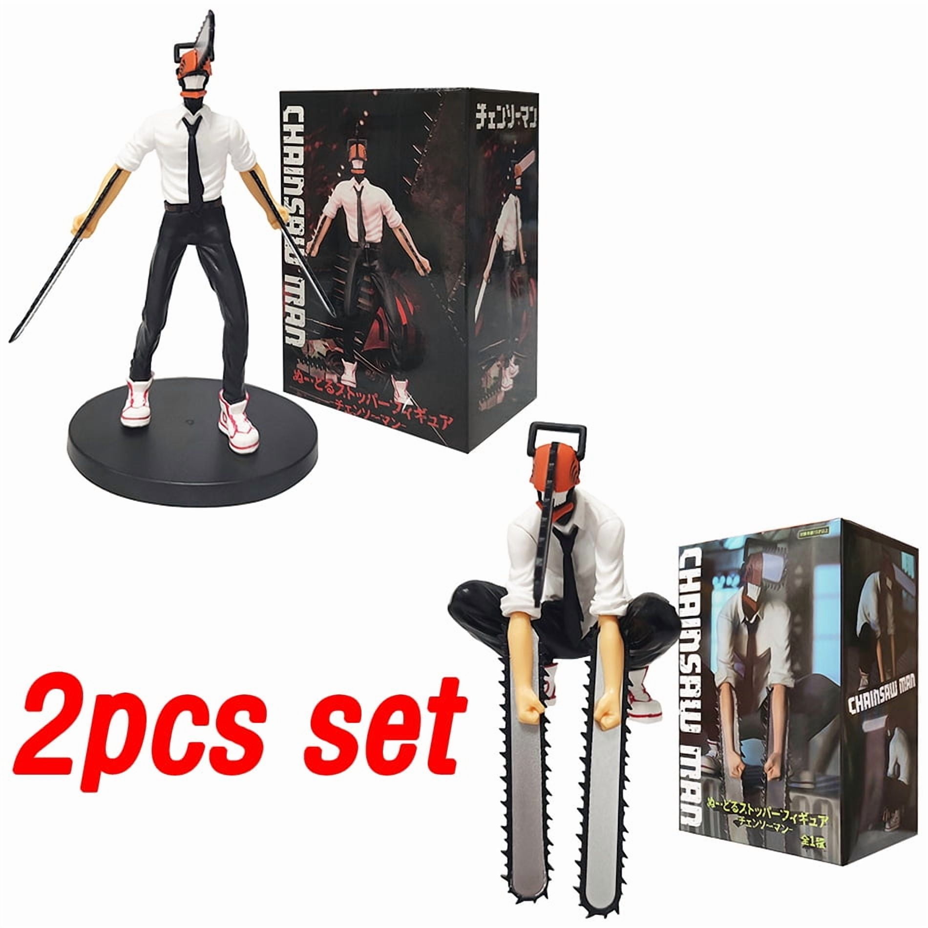 Anime Chainsaw Man Figure 2pcs Set Denji Action Figural 14-17cm Car ...