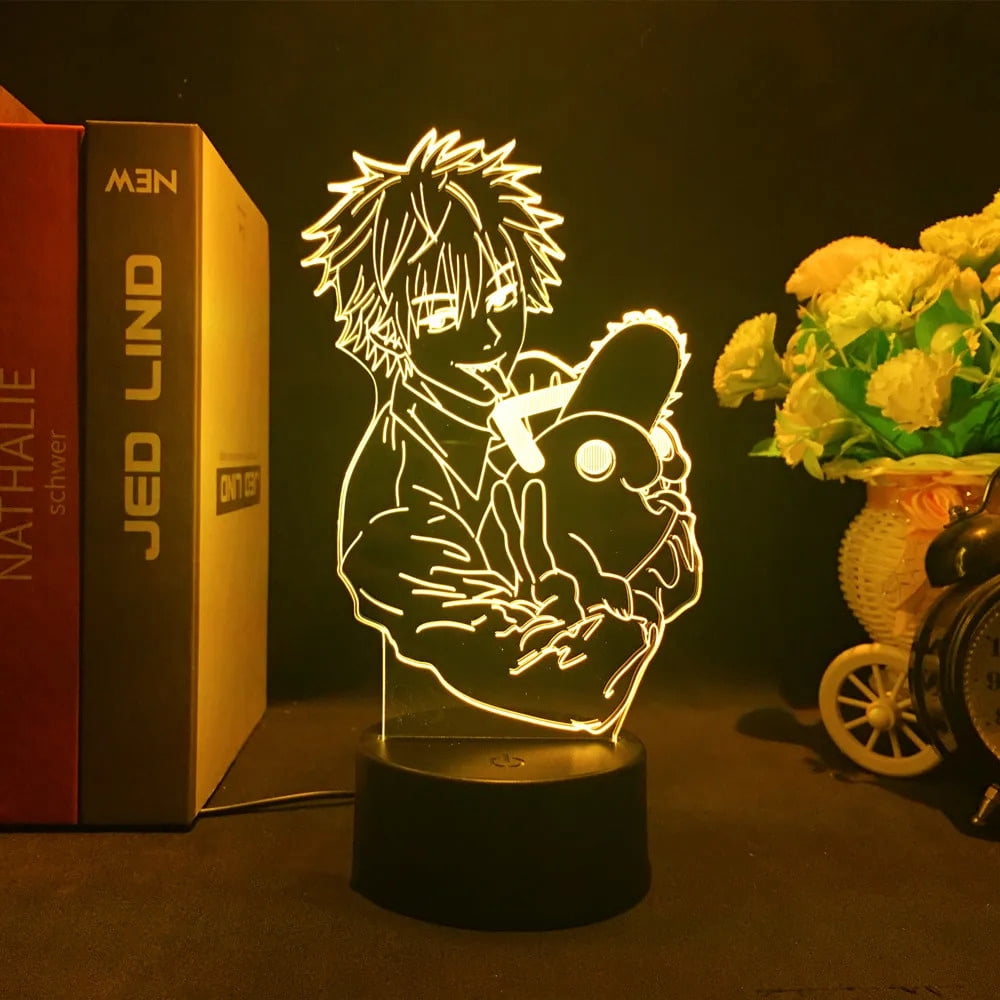 Anime Chainsaw Man LED Acrylic Stand - Denji Power Makima Character ...