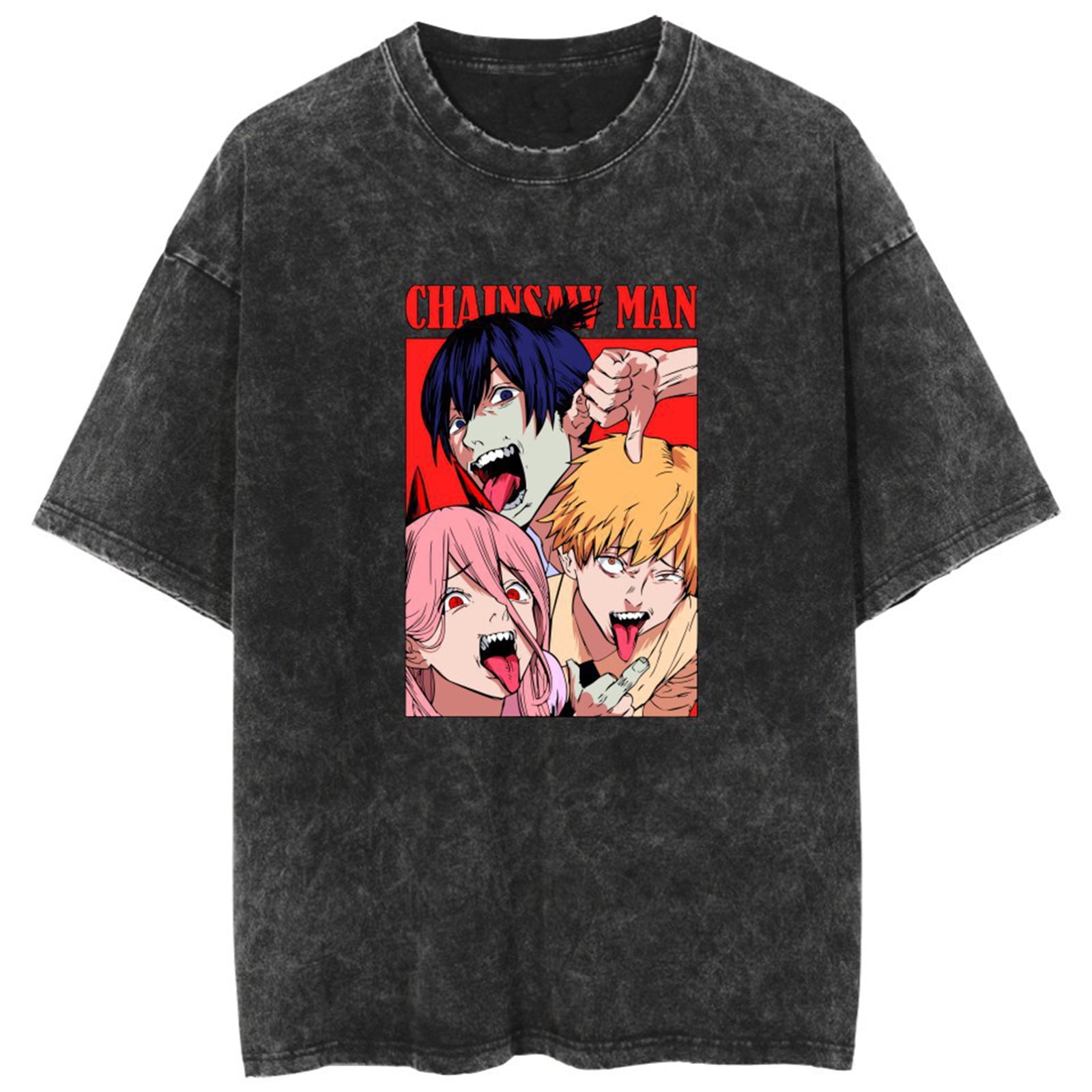 Anime Chainsaw Man Short Sleeve T-Shirt Denji Casual Crew Neck T-shirt ...