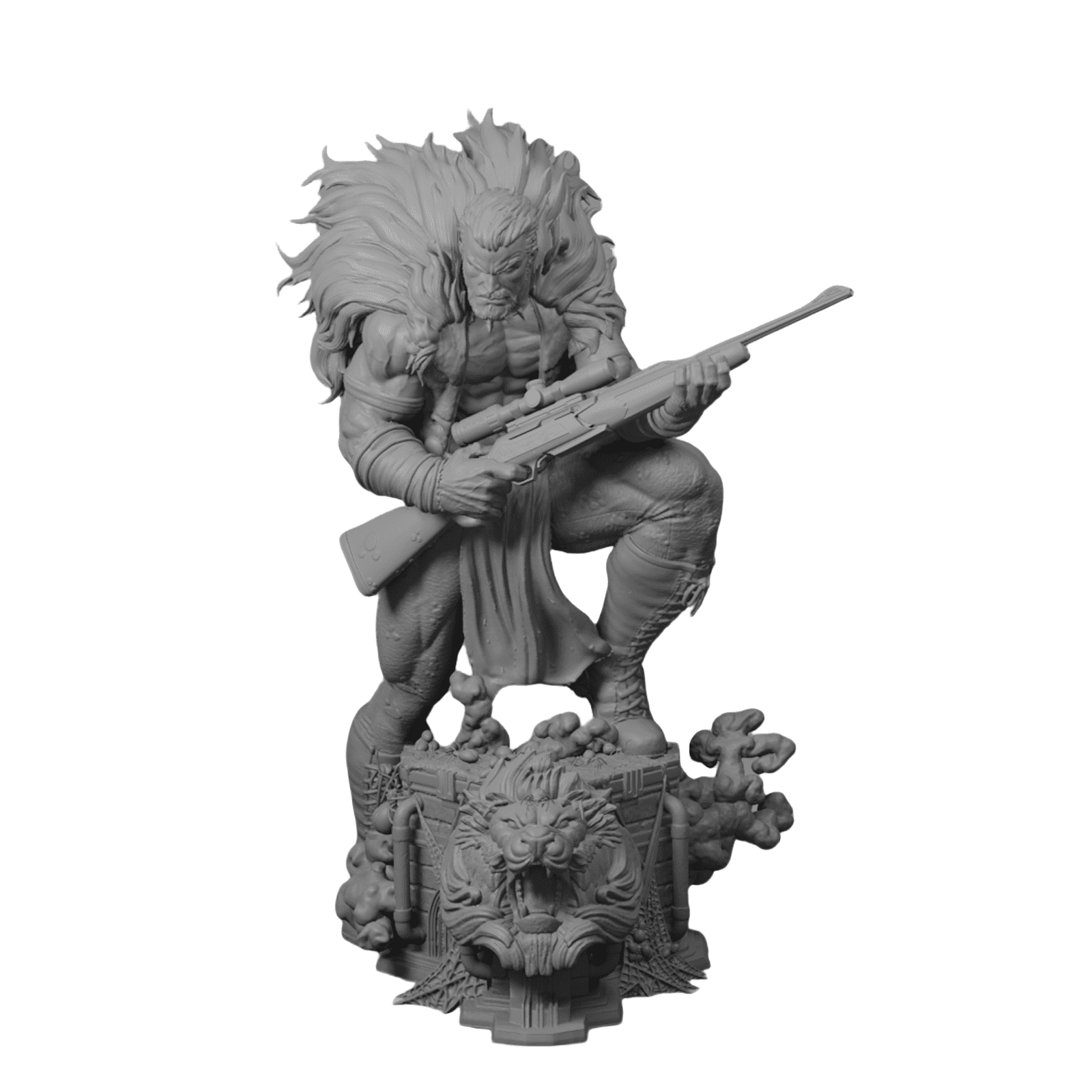 Anime Character Hunter Kraven rifle Resin 3D Print GK Figure DIY Model ...