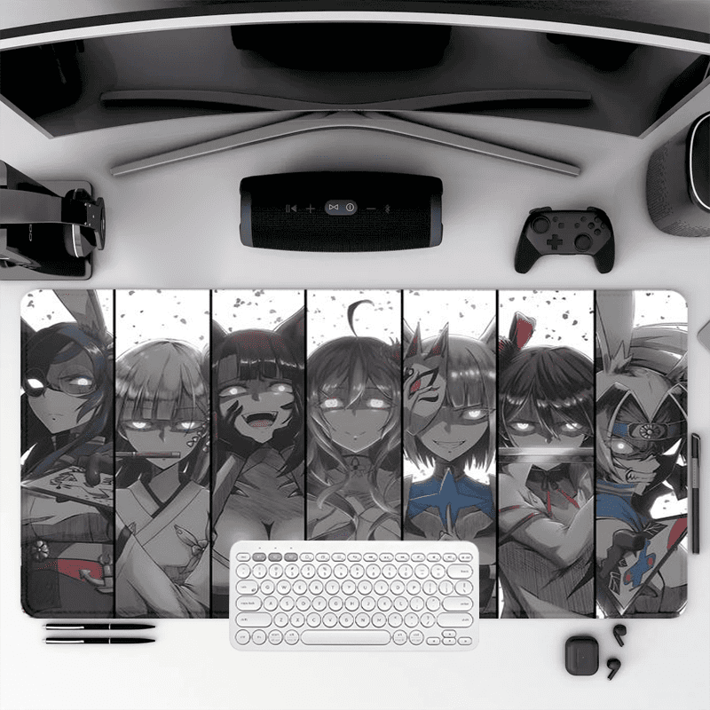 Anime Character Mouse Pad 35.4 x 15.8 Inches Rubber Desk Mat with Dark ...