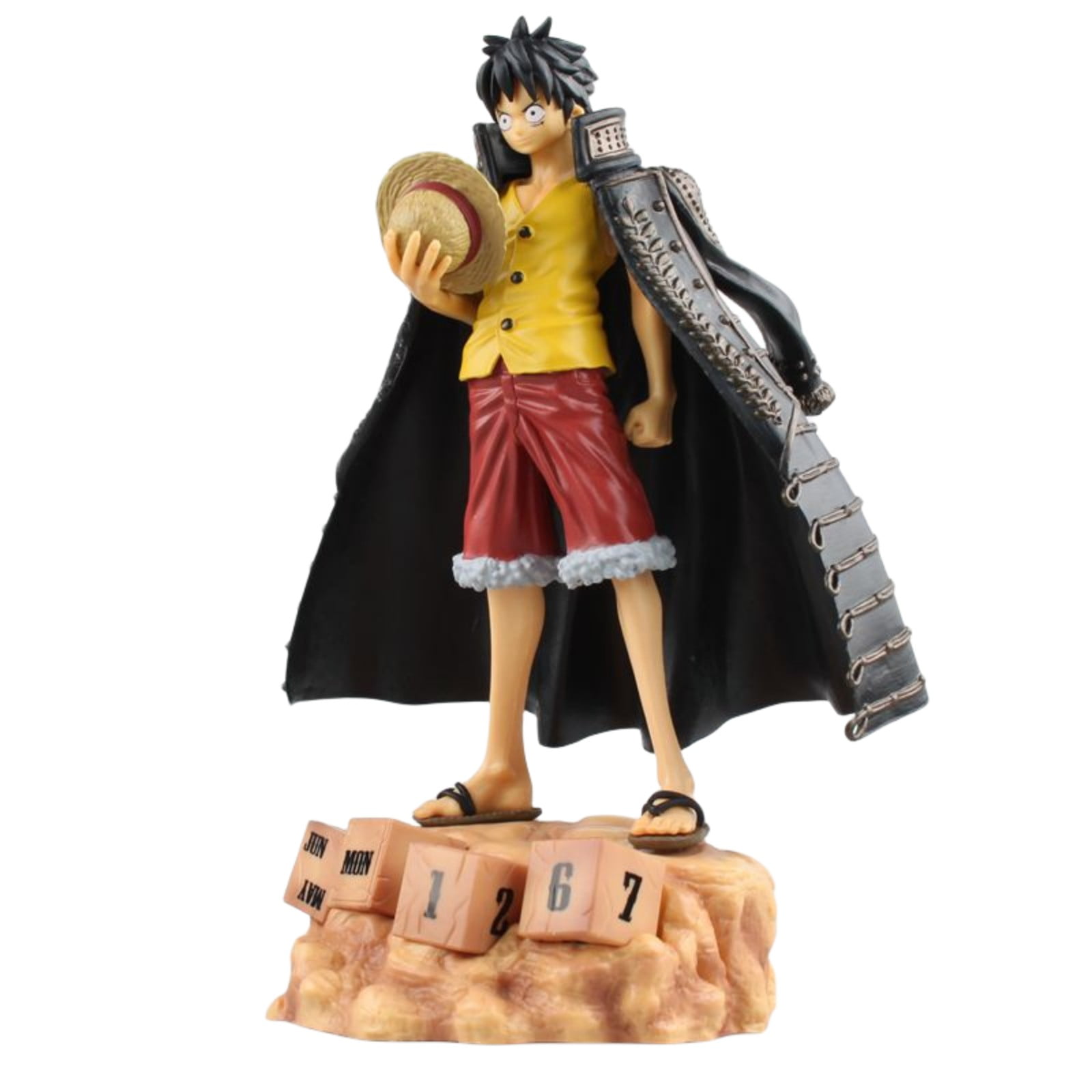 Perpetual calendar Luffy （yellow）Figure PVC Model Collection Desktop ...
