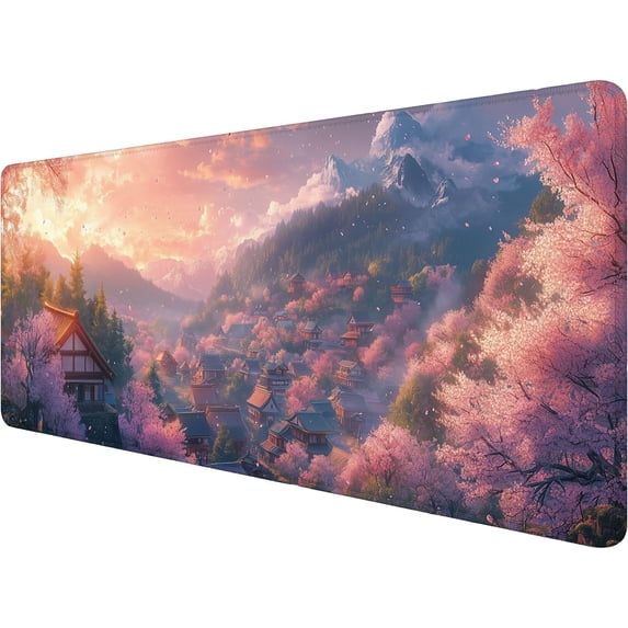 Anime Cherry Blossoms Gaming Mouse Pad Desk Pad 31.5 x 11.8 Inch ...