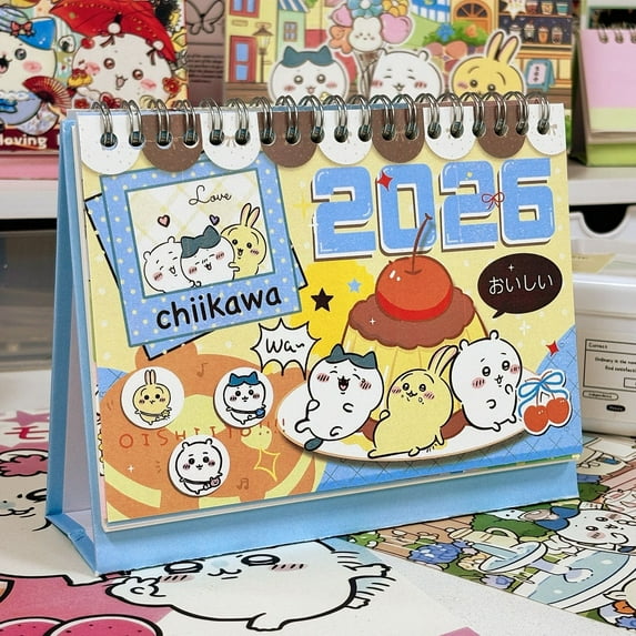 Anime Chiikawa 2026 Desk Calendar Usagi Good Looks Desktop Decorations ...