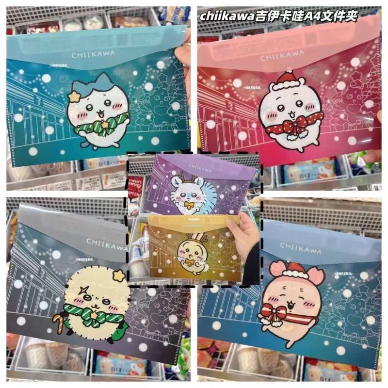 Anime Chiikawa Cute A4 File Organizer with Momonga Usagi Hachiware ...