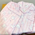 Anime Chiikawa Momonga Pure Cotton Pajamas Long Sleeves Purple Lounge ...