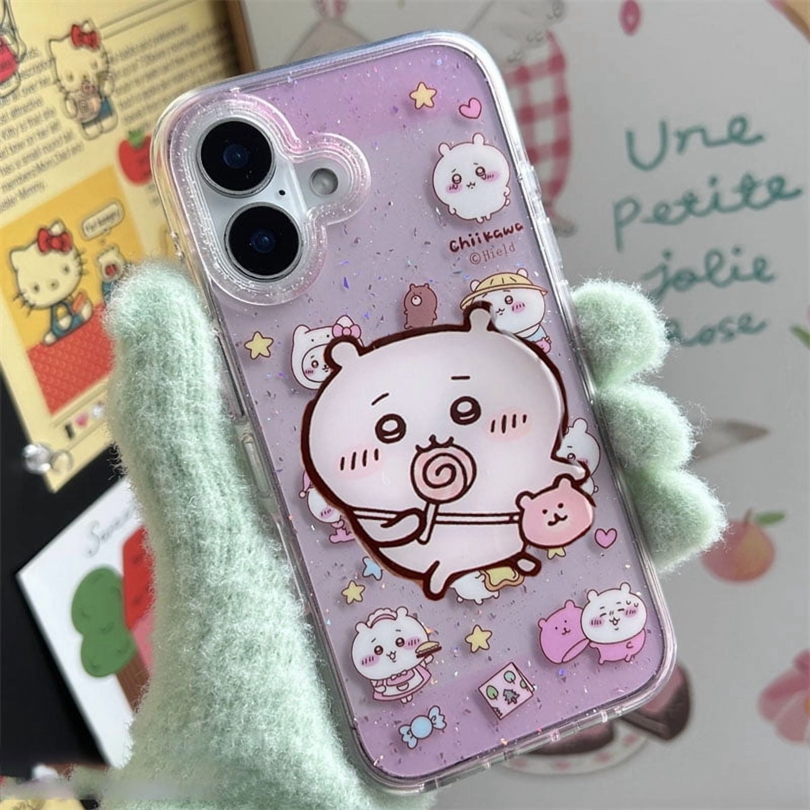 Anime Chiikawa Pink Love Shining Phone Case For iPhone XR XS MAX 11 12 ...