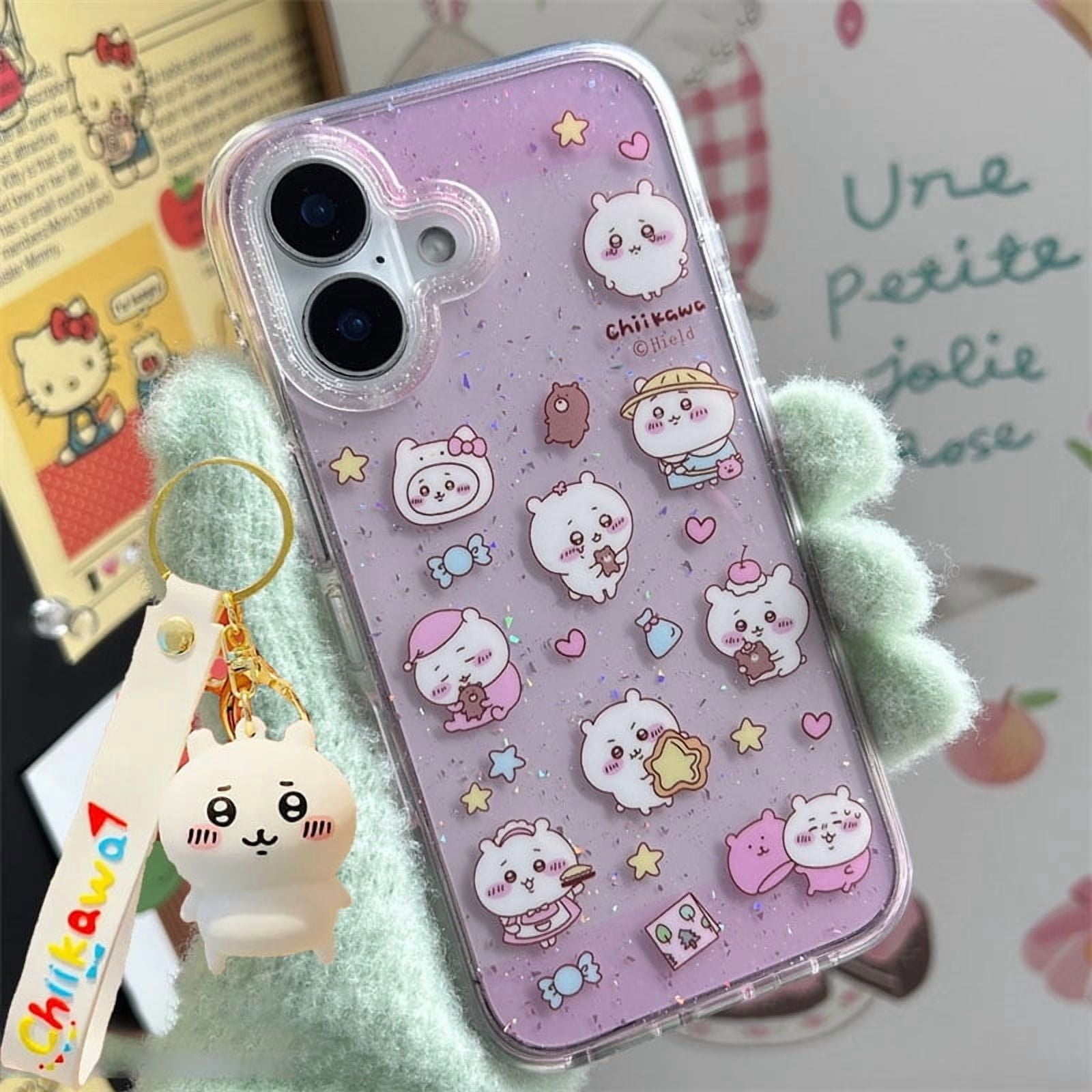 Anime Chiikawa Pink Love Shining Phone Case For iPhone XR XS MAX 11 12 ...