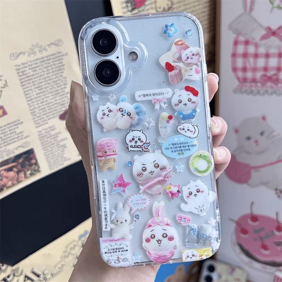 Anime Chiikawa Strawberry Shining Phone Case For iPhone XR XS MAX 11 12 ...