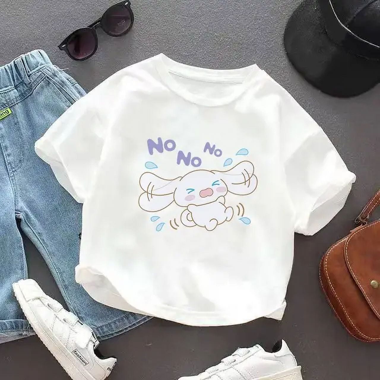 Anime Cinnamoroll Children's Short Sleeve Sanrios Kawaii Girl Boys ...