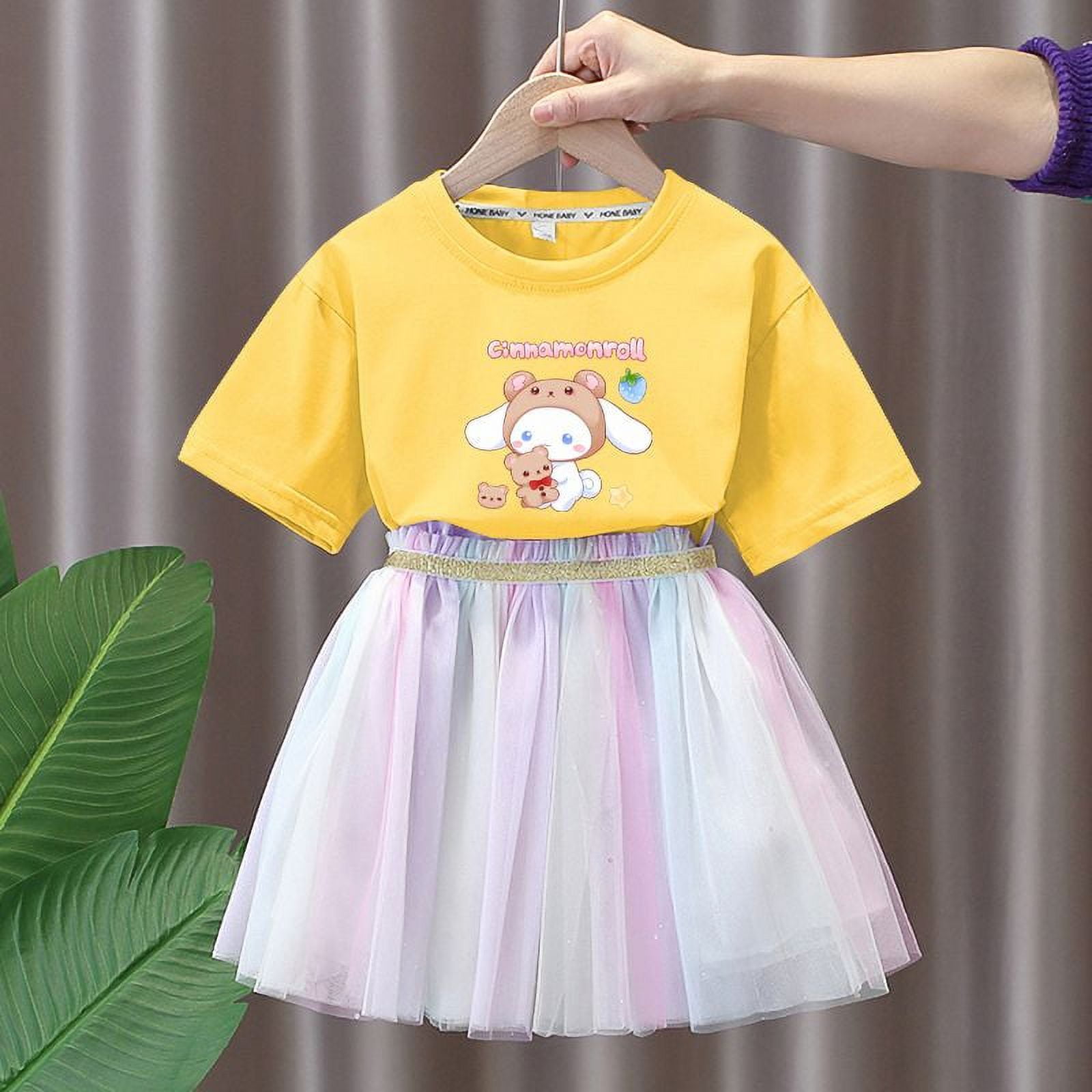Anime Cinnamoroll Kuromi Purin Dog Printed Girls' Summer T-shirt Mesh ...
