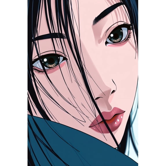 Anime Close-Up Female Portrait Poster – Emotional Expression in Modern ...