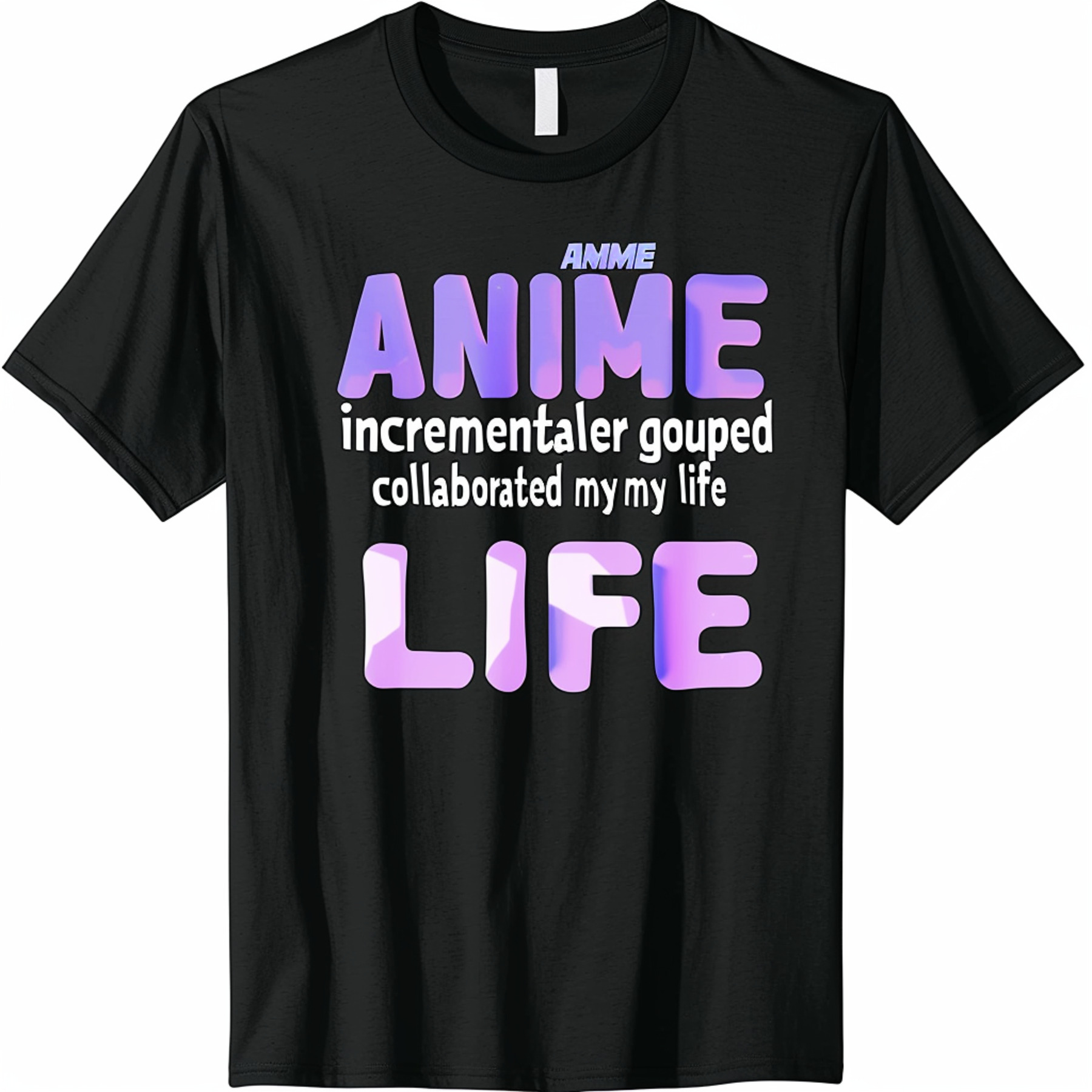 Anime Collaboration: Men's Gradient T Shirt with Japanese Typography ...