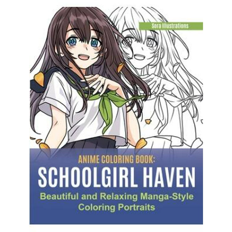 anime manga girl coloring book