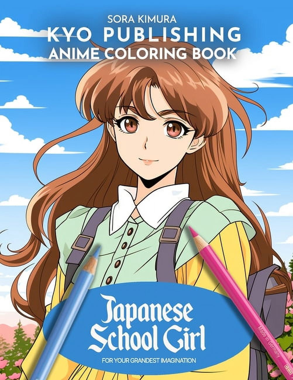 Anime Coloring Books: Anime Coloring book Japanese Schoolgirl: Step ...