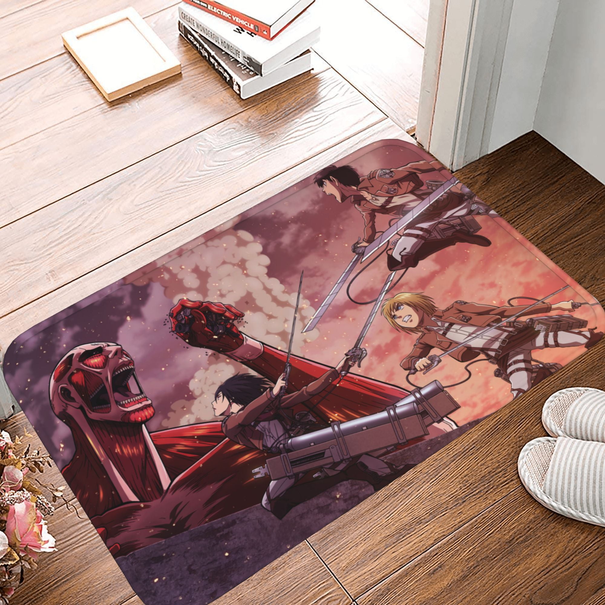 Anime Comic Multi-Size Flannel Non-slip Mat,Attack on Titan Flannel ...