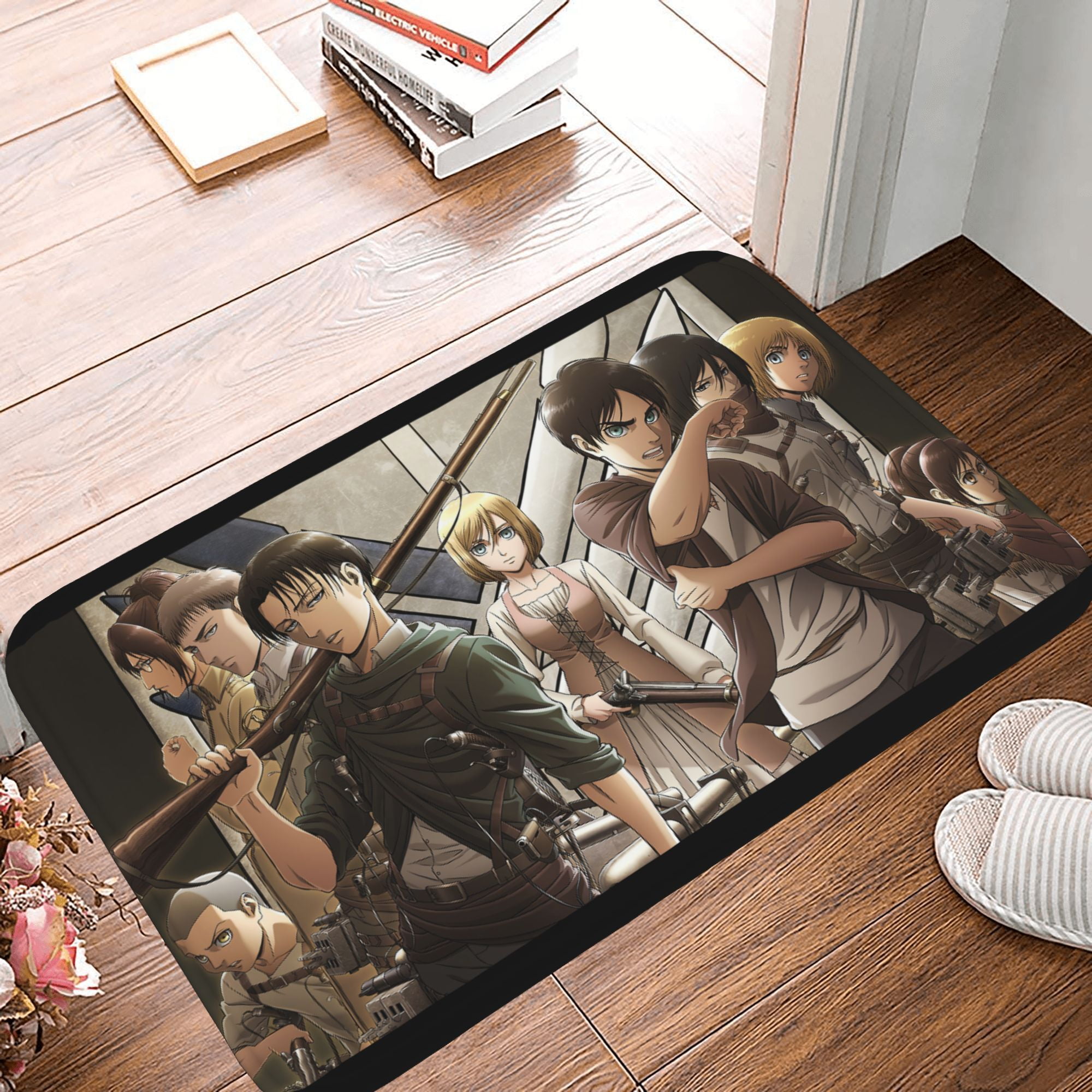 Anime Comic Multi-Size Flannel Non-slip Mat,Attack on Titan Flannel ...