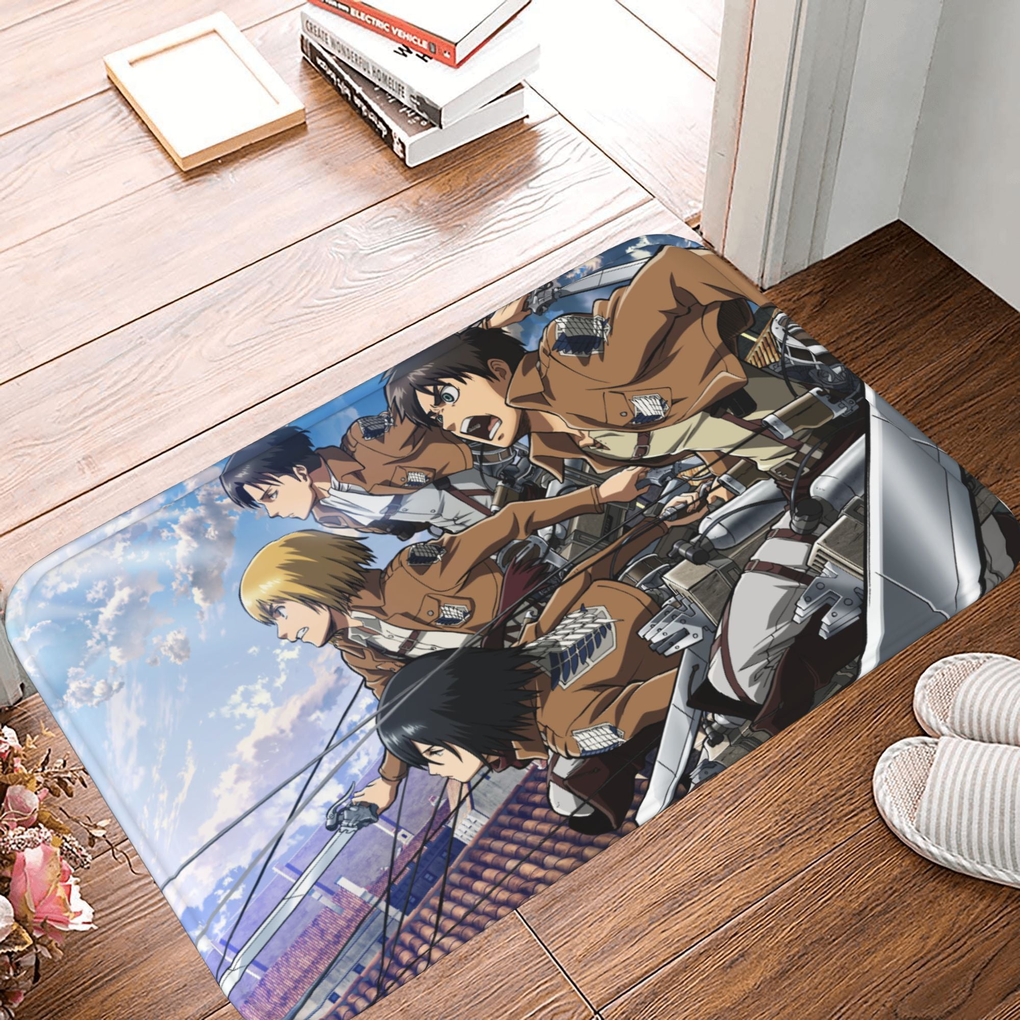 Anime Comic Multi-Size Flannel Non-slip Mat,Attack on Titan Flannel ...