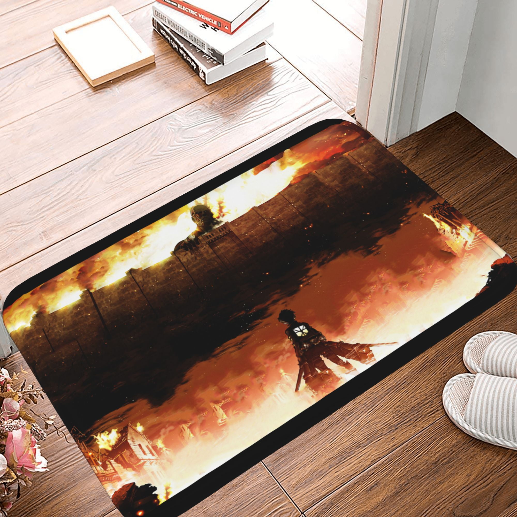 Anime Comic Multi-Size Flannel Non-slip Mat,Attack on Titan Flannel ...