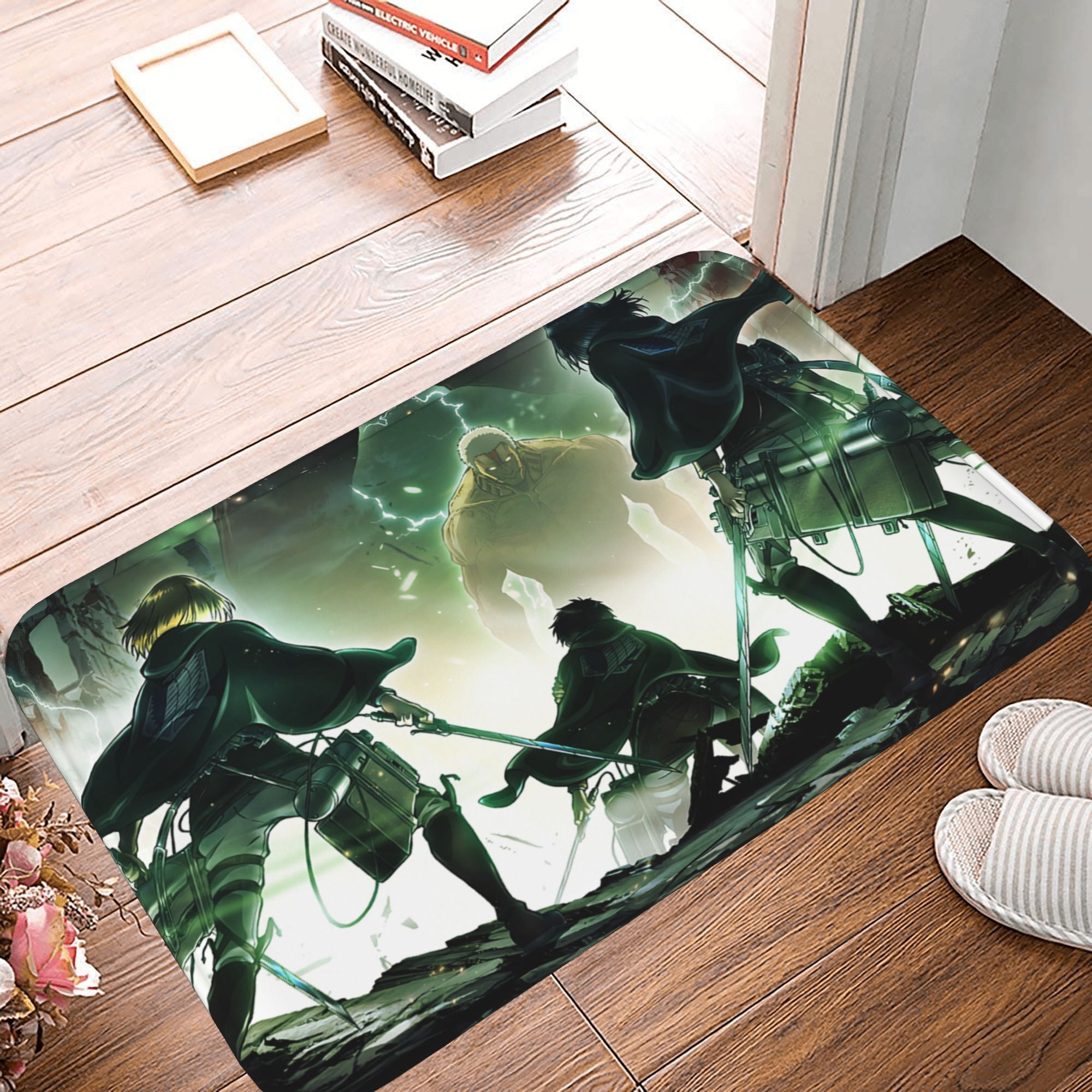 Anime Comic Multi-Size Flannel Non-slip Mat,Attack on Titan Flannel ...