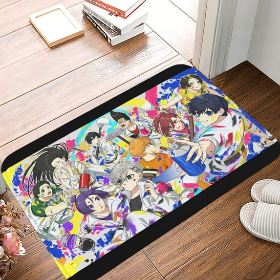 Anime Comic Multi-Size Flannel Non-slip Mat,Blue Lock Flannel Floor Mat ...