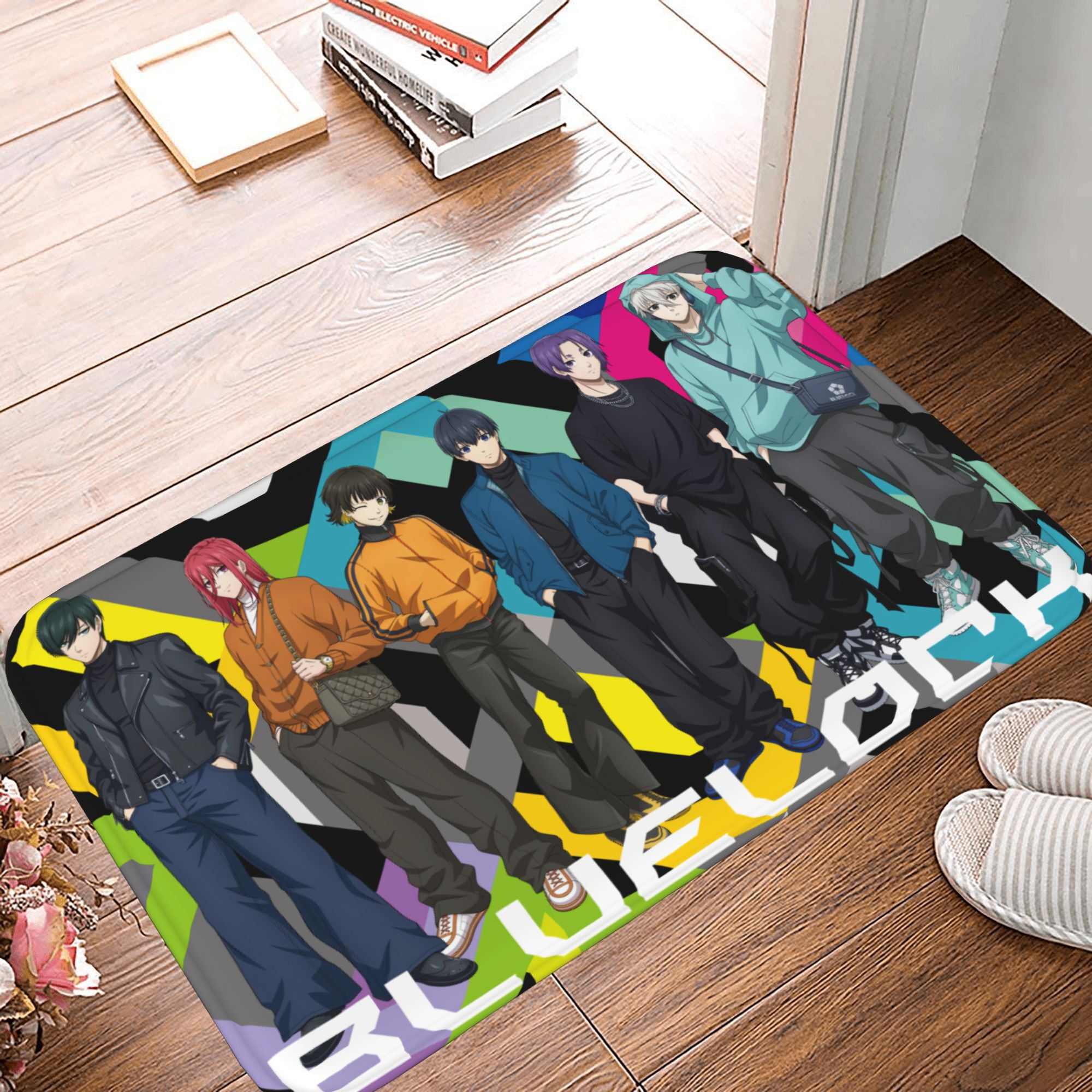 Anime Comic Multi-Size Flannel Non-slip Mat,Blue Lock Flannel Floor Mat ...