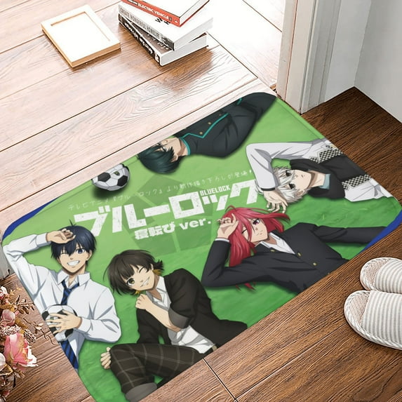 Anime Comic Multi-Size Flannel Non-slip Mat,Blue Lock Flannel Floor Mat ...