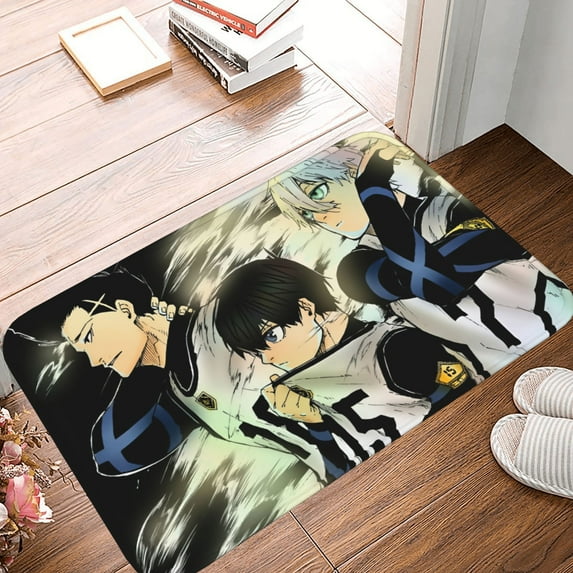Anime Comic Multi-Size Flannel Non-slip Mat,Blue Lock Flannel Floor Mat ...