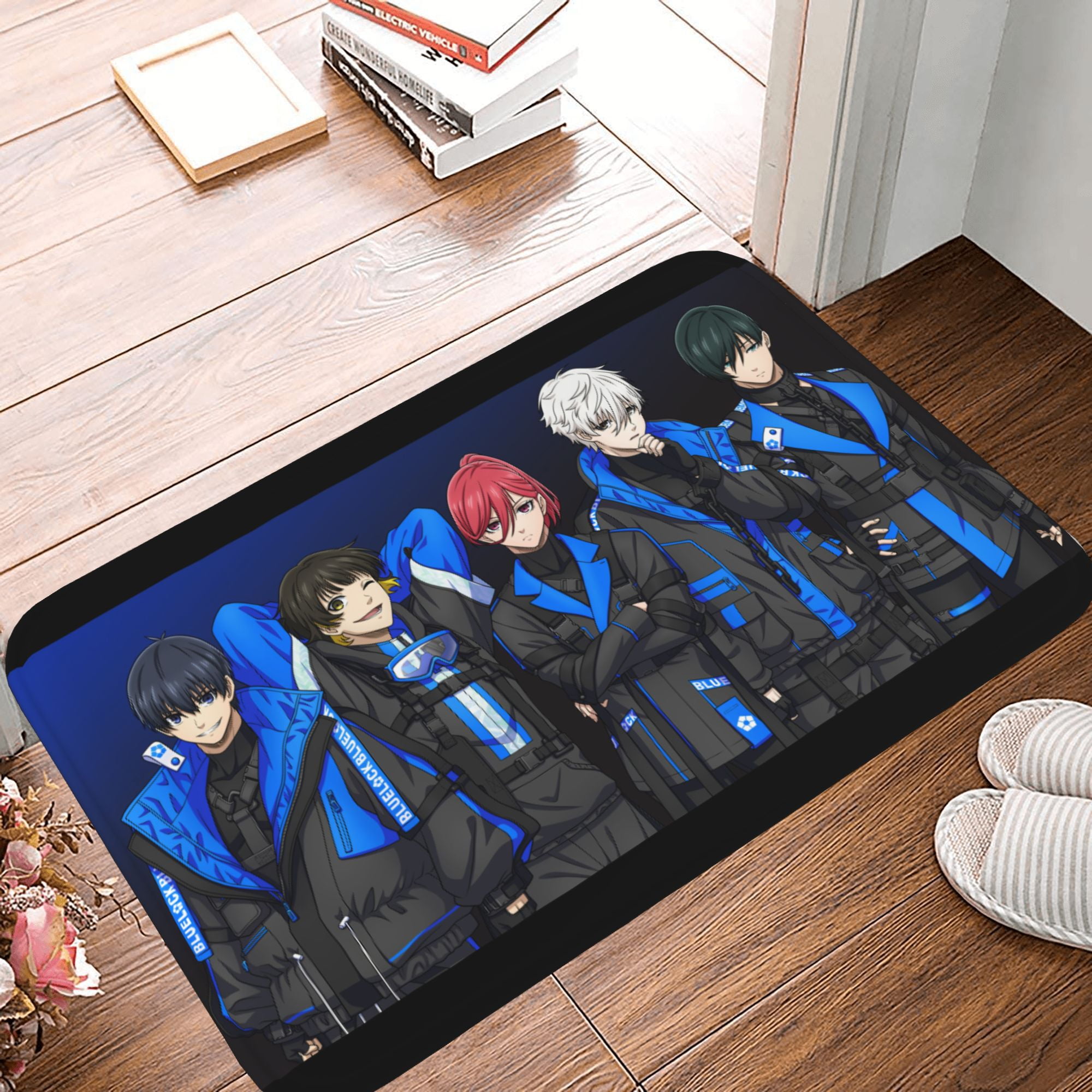 Anime Comic Multi-Size Flannel Non-slip Mat,Blue Lock Flannel Floor Mat ...