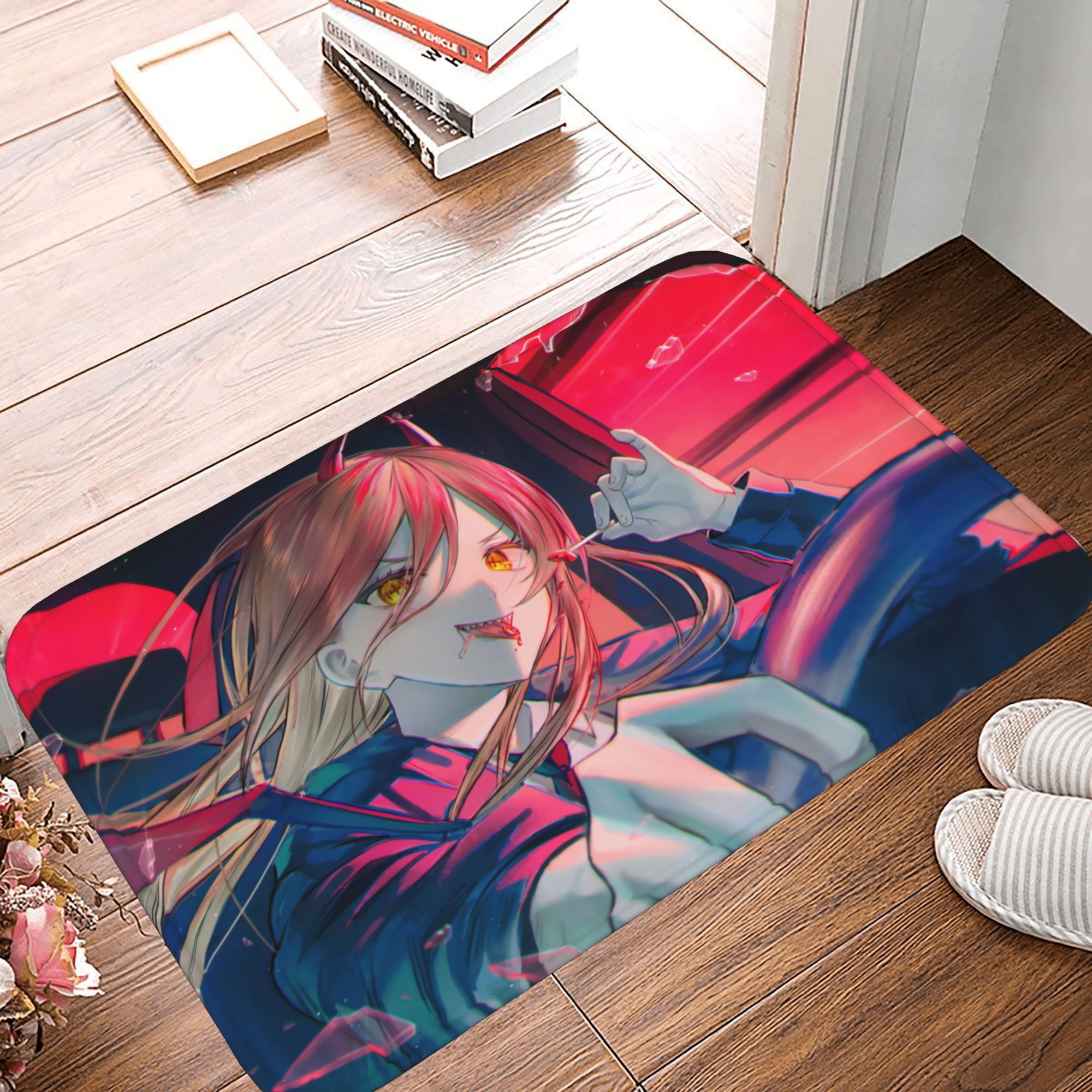 Anime Comic Multi-Size Flannel Non-slip Mat,Chainsaw Man Flannel Floor ...