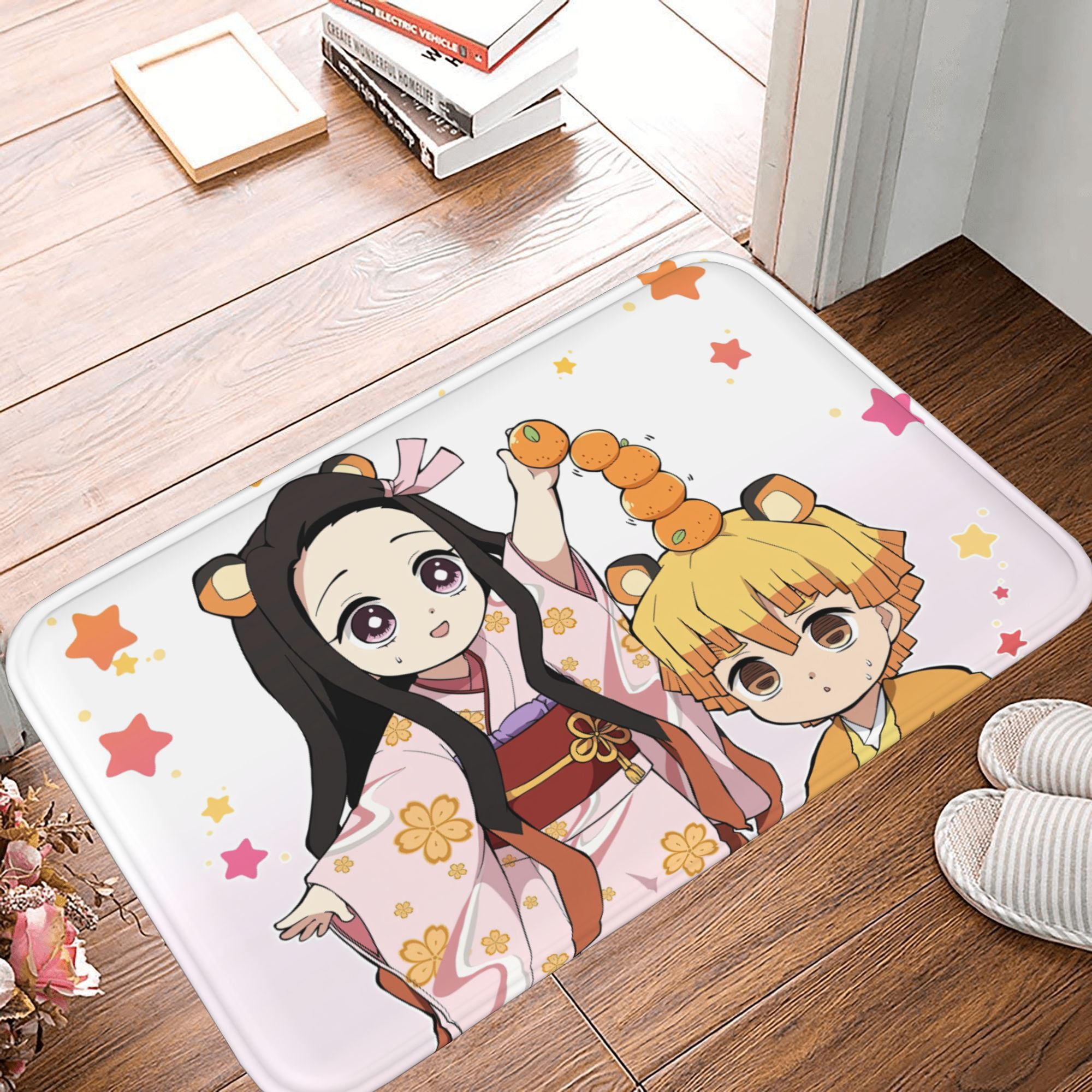 Anime Comic Multi-Size Flannel Non-slip Mat,Demon Slayer Flannel Floor ...