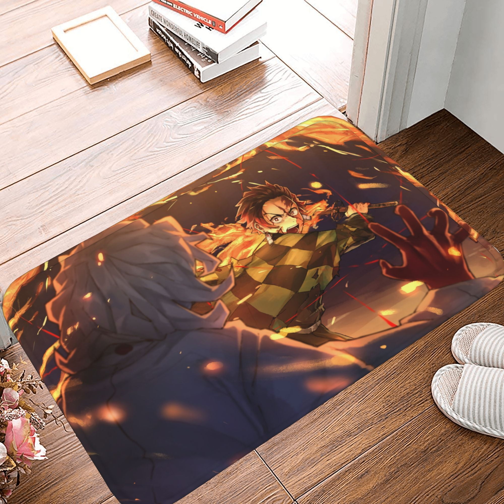 Anime Comic Multi-Size Flannel Non-slip Mat,NINE HASHIRA Demon Slayer ...
