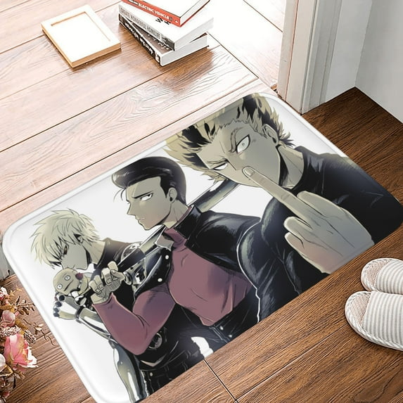 Anime Comic Multi-Size Flannel Non-slip Mat,One Punch Man Flannel Floor ...