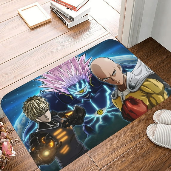 Anime Comic Multi-Size Flannel Non-slip Mat,One Punch Man Flannel Floor ...