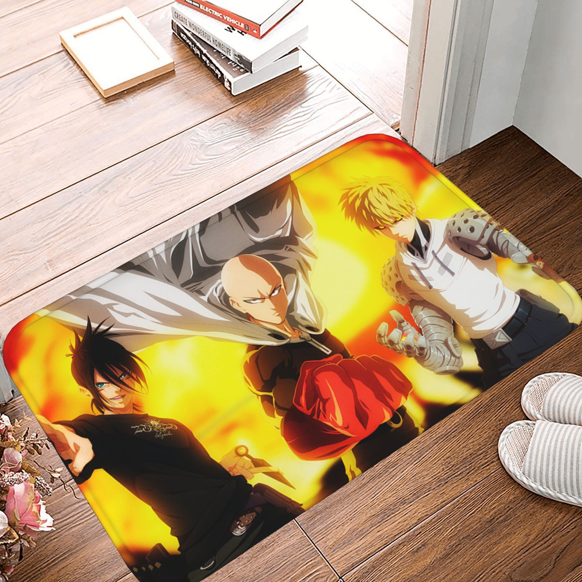 Anime Comic Multi-Size Flannel Non-slip Mat,One Punch Man Flannel Floor ...