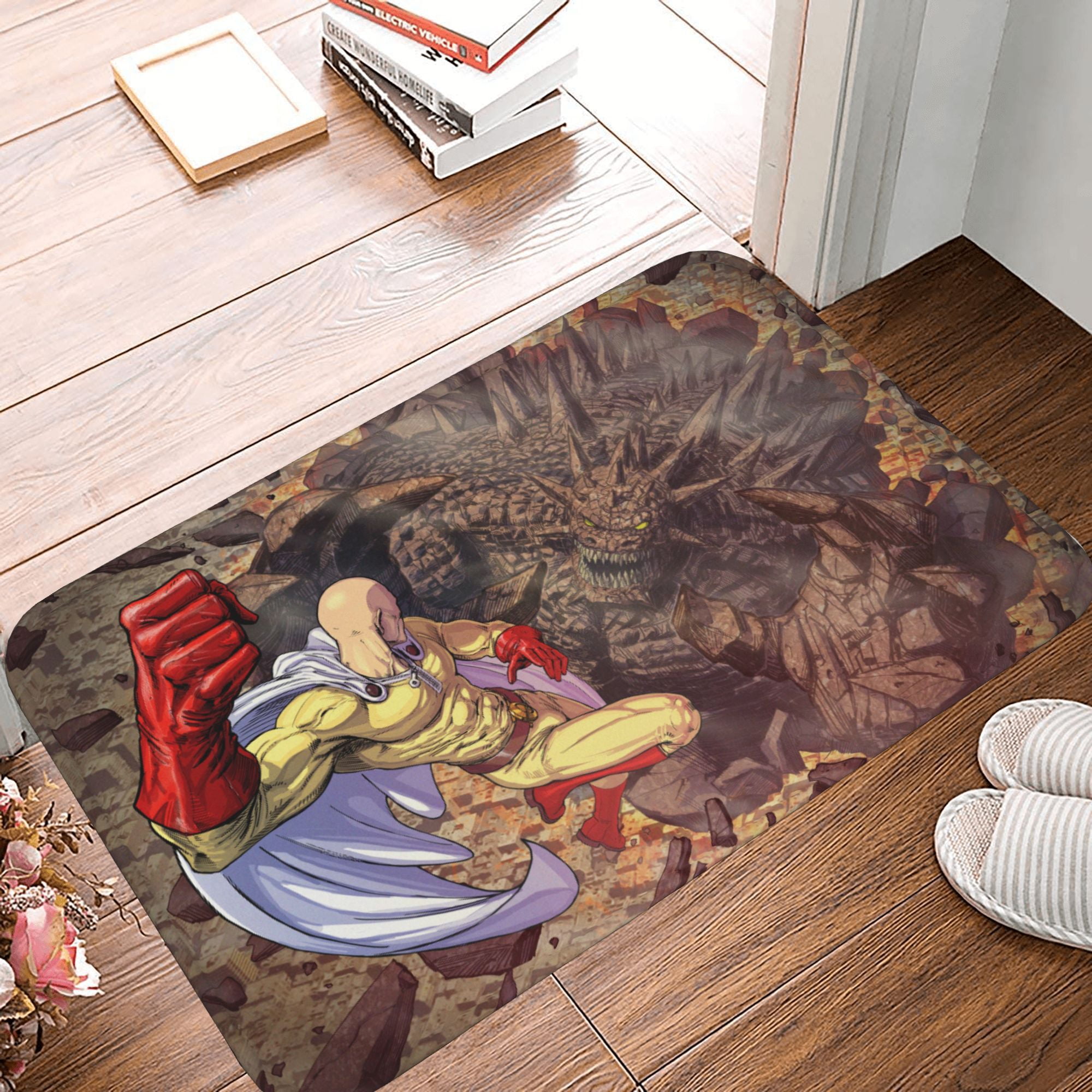 Anime Comic Multi-Size Flannel Non-slip Mat,One Punch Man Flannel Floor ...