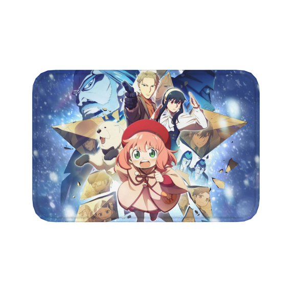 Anime Comic Multi-Size Flannel Non-slip Mat,Spy X Family Flannel Floor ...